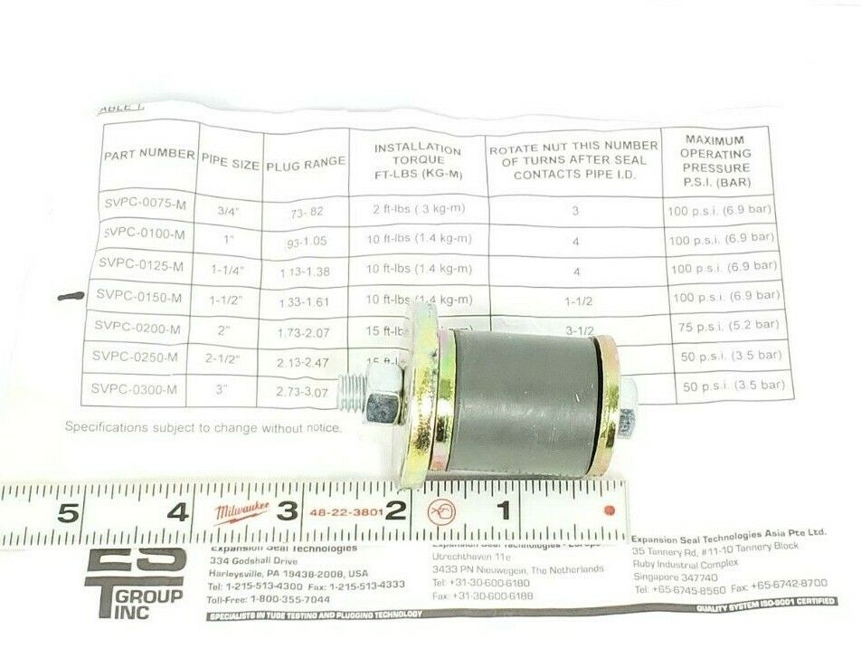 NIB EXPANSION SEAL TECH SVPC-0150-M VIBRA-PROOF CONDENSER PLUG, 010405 ...