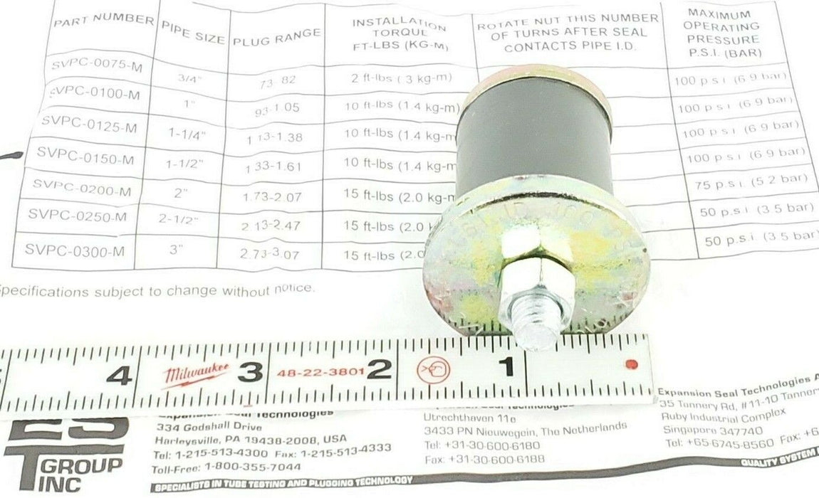 NIB EXPANSION SEAL TECH SVPC-0150-M VIBRA-PROOF CONDENSER PLUG, 010405 ...