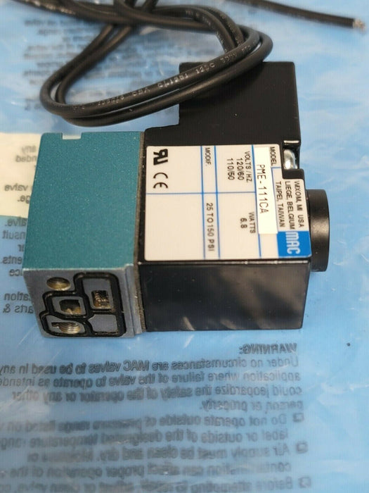 NEW MAC PME-111CA SOLENOID VALVE PME111CA, 110/120 VAC 6.8 WATT 50/60H ...