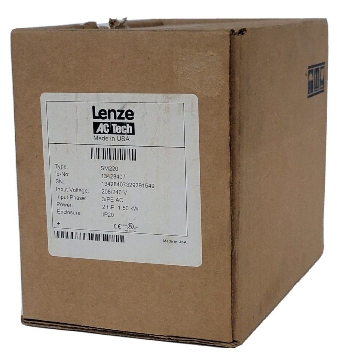NEW LENZE AC TECH SM220 SCM SERIES DRIVE 2HP 13428407 208/240V 3PHASE ...