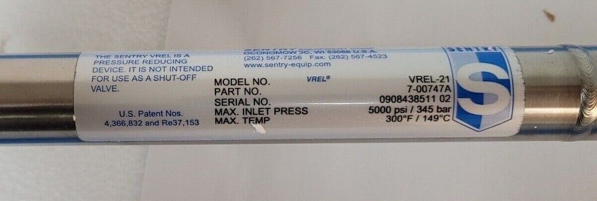 NEW SENTRY EQUIPMENT VREL 21 CONTROL VALVE 7-00747A VREL21 700747A ...