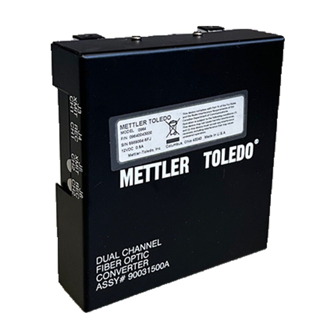 METTLER TOLEDO 0964 DUAL CHANNEL FIBER OPTIC CONVERTER 12VDC 90031500A ...
