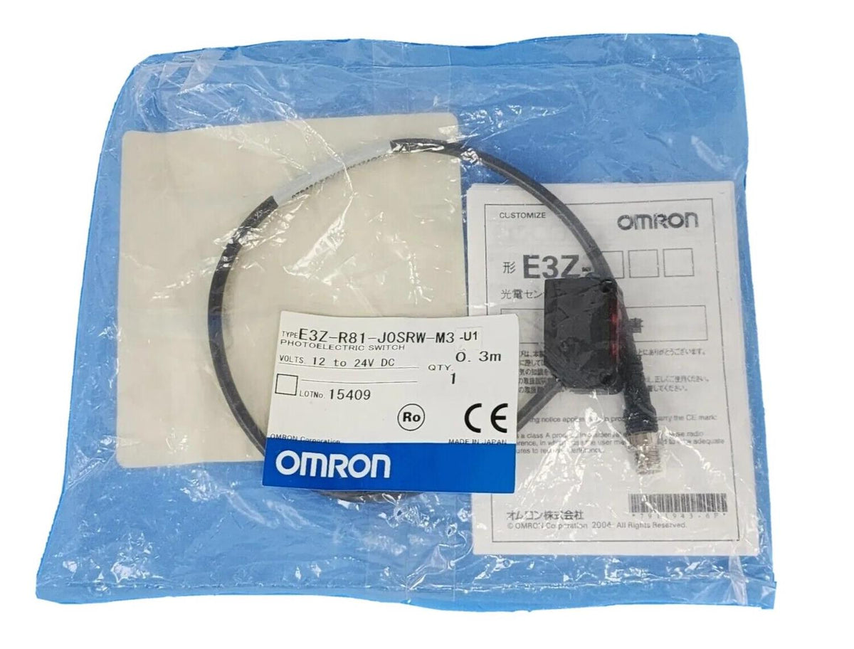 NEW OMRON E3Z-R81-J0SRW-M3 PHOTOELECTRIC SENSOR 12 TO 24V DC — PremiumPLC