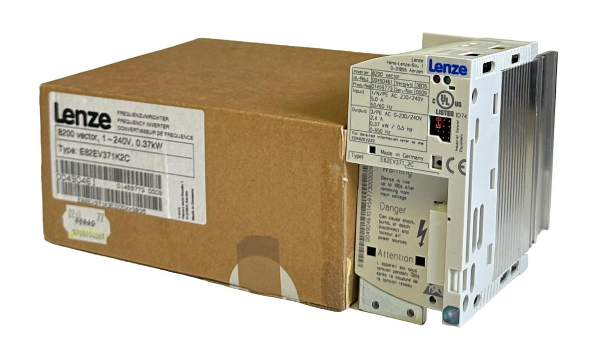 NEW LENZE E82EV371K2C / 00490461 8200 VECTOR INVERTER DRIVE 240V 0.37k ...