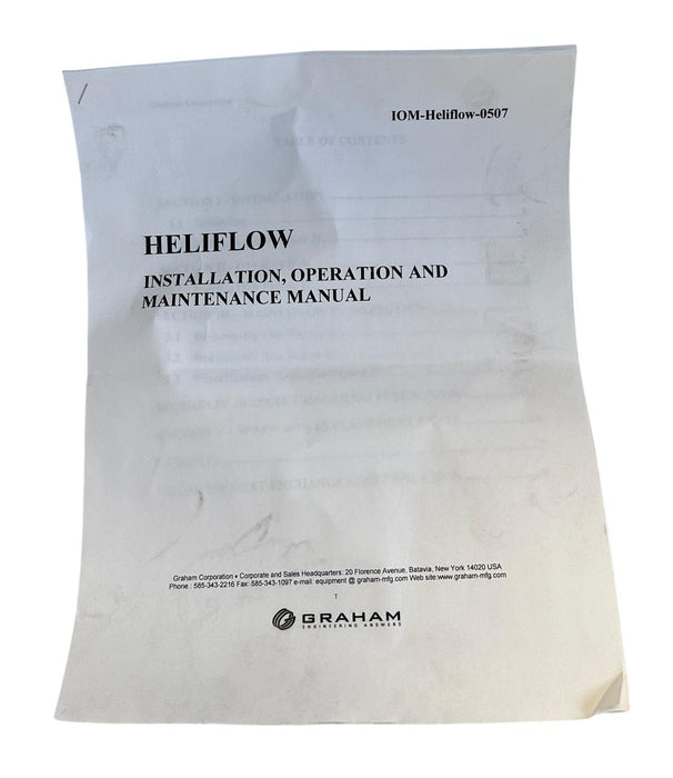 GRAHAM CORPORATION PSC-25/X6C / PSC25X6C HELIFLOW SHELL/TUBE HEAT EXCH ...