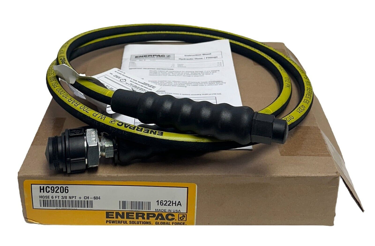ENERPAC 80018781 / HC9206 OEM 6' HOSE W/ CH-604-3/8'' HI-PRESSURE ASSE ...
