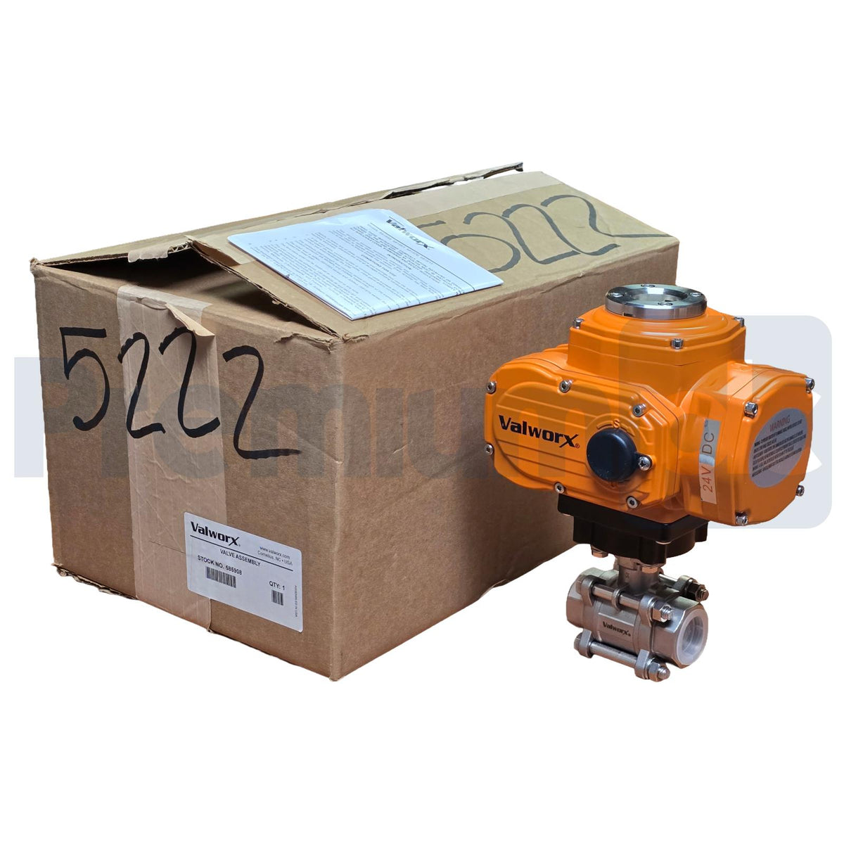 Valworx 585908 1" Explosion Proof SS Ball Valve 24VDC w/ Positioner 58 ...