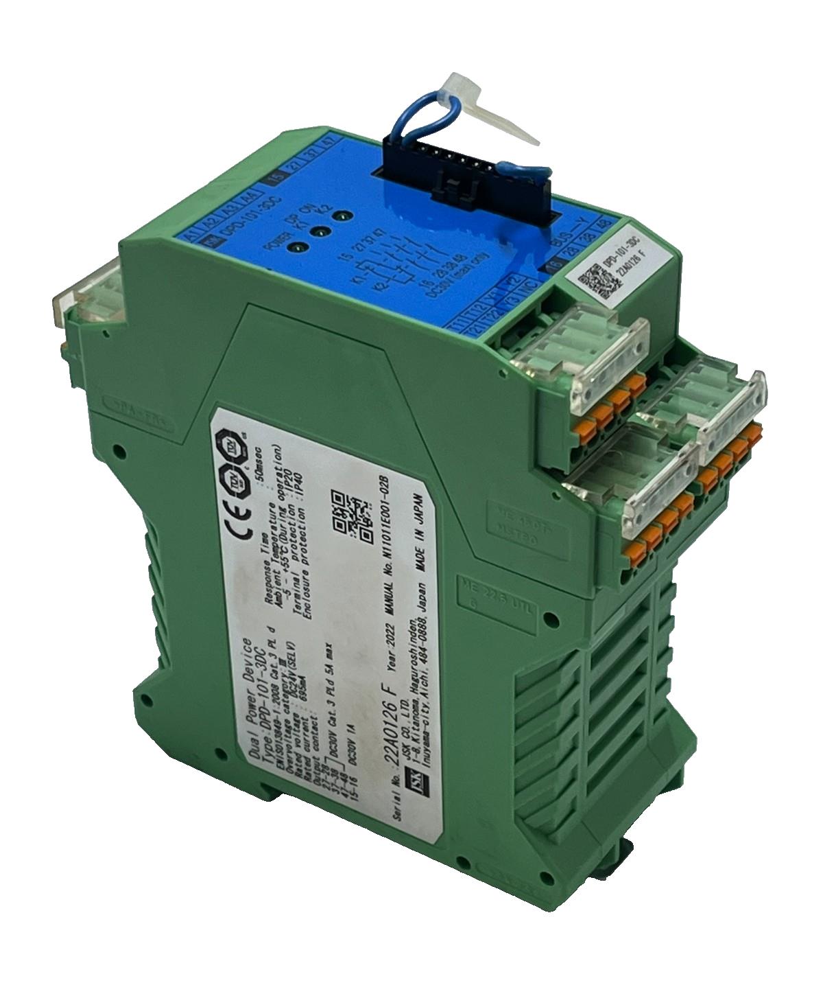 JSK DPD-101-3DC Dual Power Device Safety Relay Unit 24VDC Abnormal Sto ...